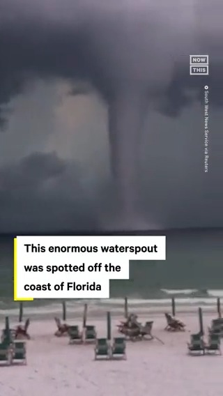 Beachgoers got a glimpse of a massive waterspout off the coast of ...