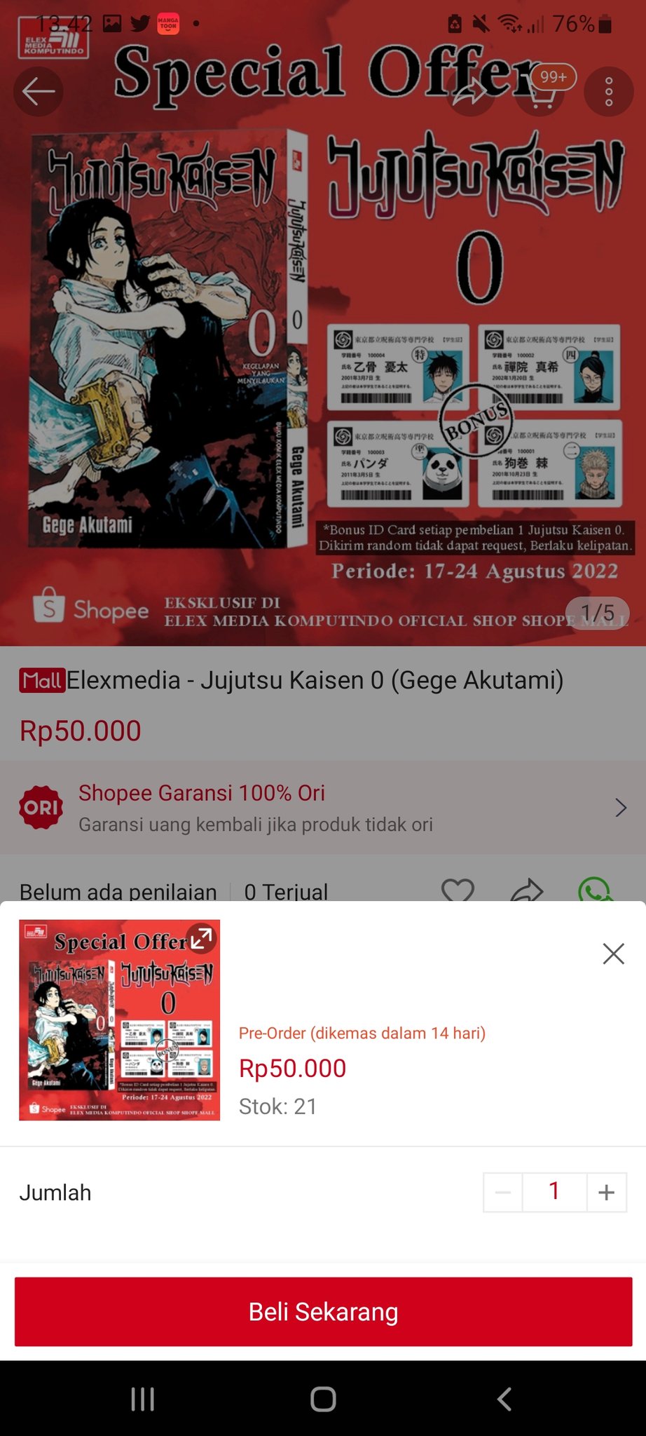 JAPANFESS TERANG on Twitter: "Woii da ada lagi ni ayo cepat tinggal 21 lagi 😭 *jpf https://t.co ...