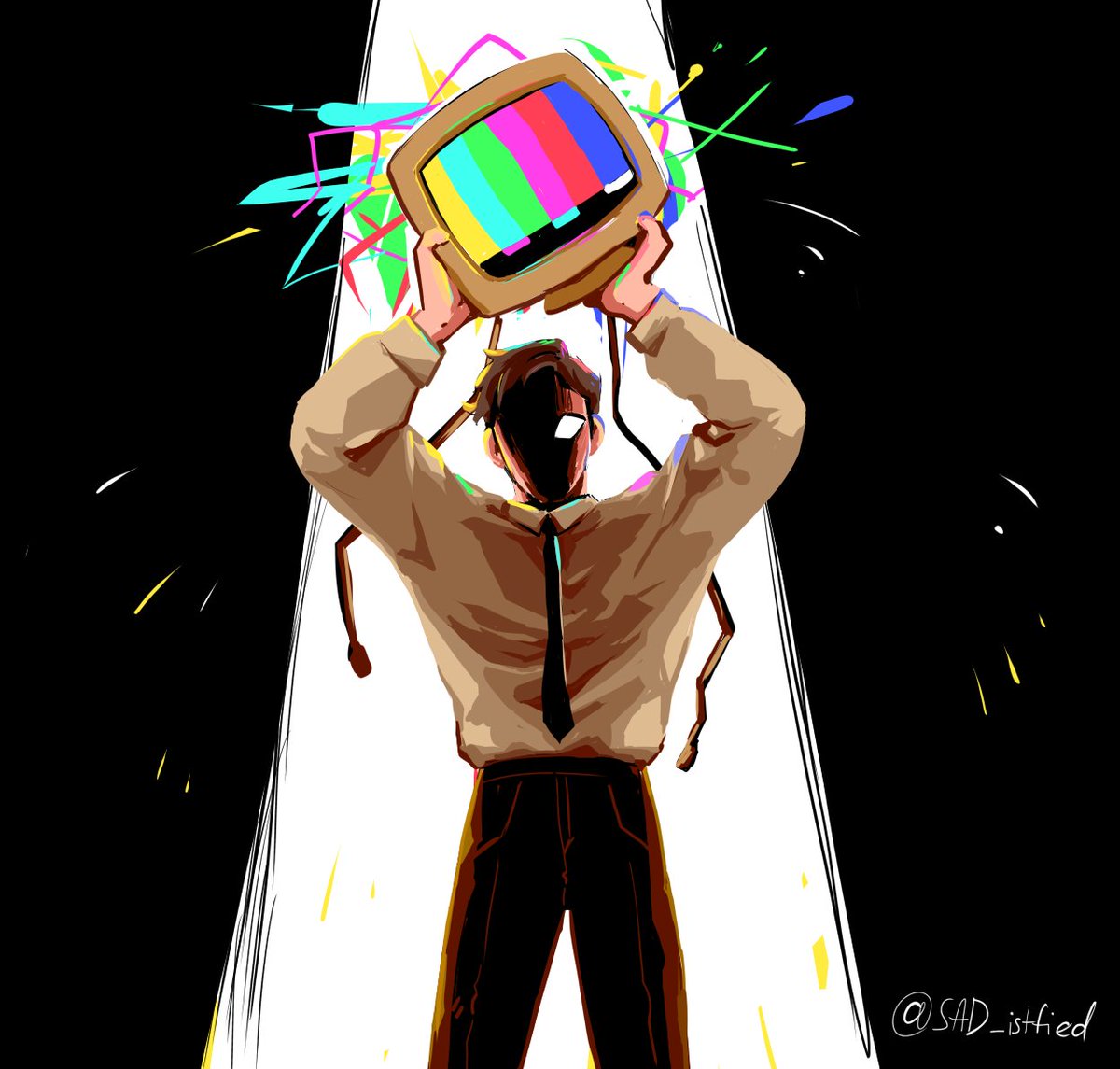 eye strain Sir, drop the monitor- 」|SAD-istのイラスト