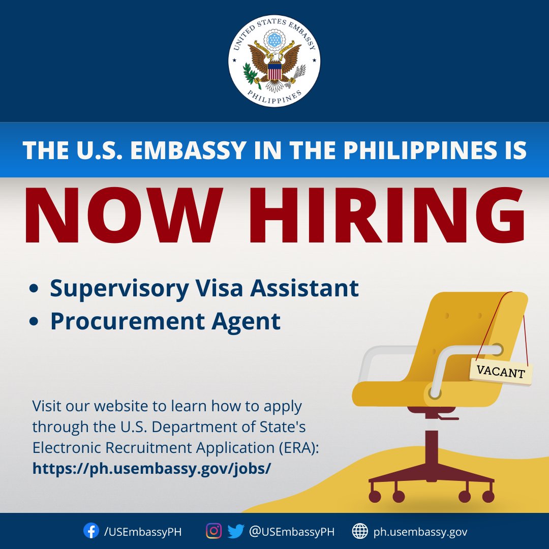 U S Embassy In The Philippines On Twitter We Are Hiring For