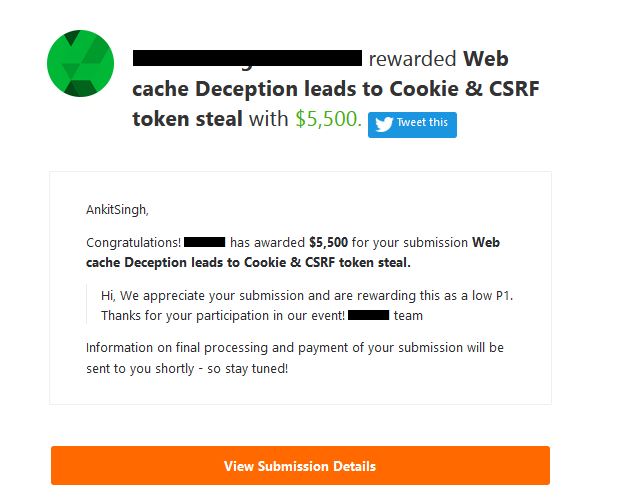 Ankit Singh on Twitter: "I earned $5,500 for my bug on @bugcrowd This was one of the most unique ...