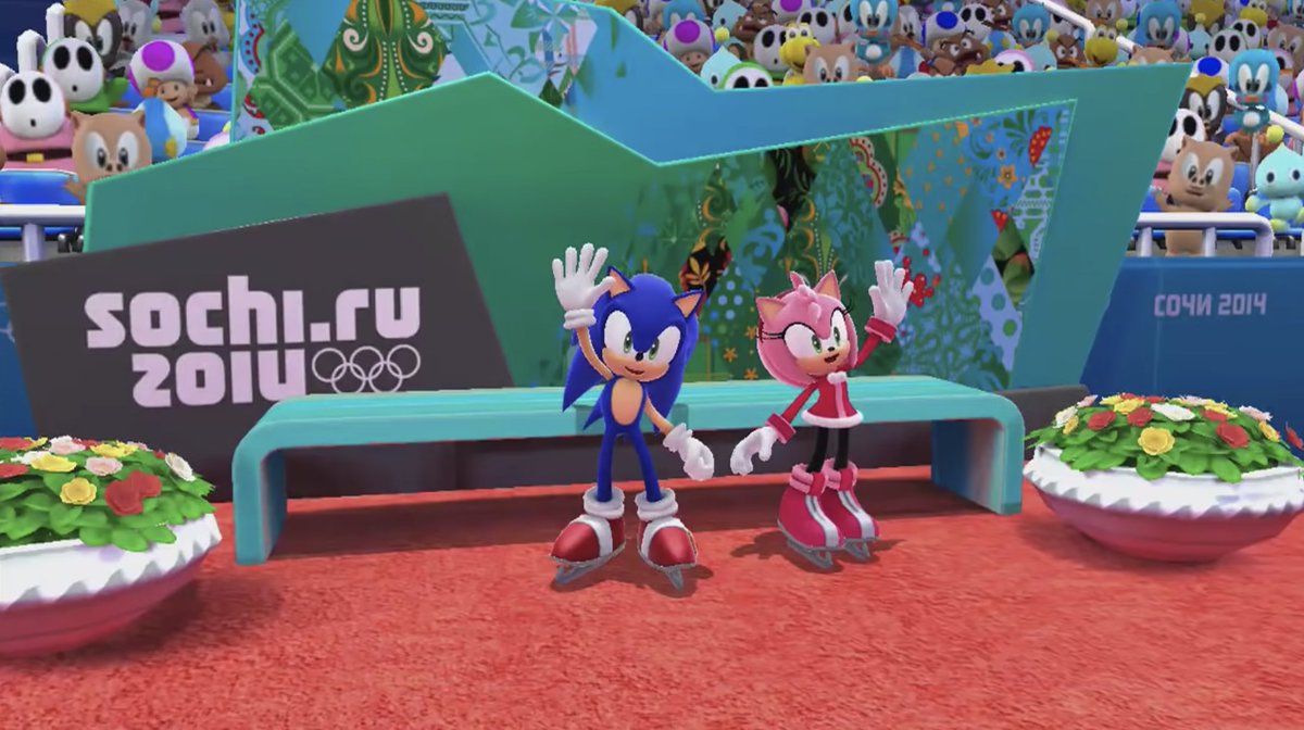 Daily SonAmy 💙💗 on Twitter: "Mario and Sonic at the Sochi 2014 Olympic ...