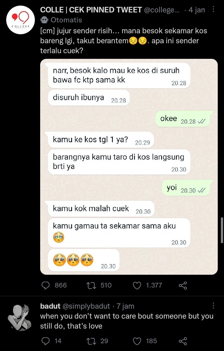 istrinya BBH on Twitter: "@collegemenfess Nder apakah itu yg dinamakan cinta https://t.co ...