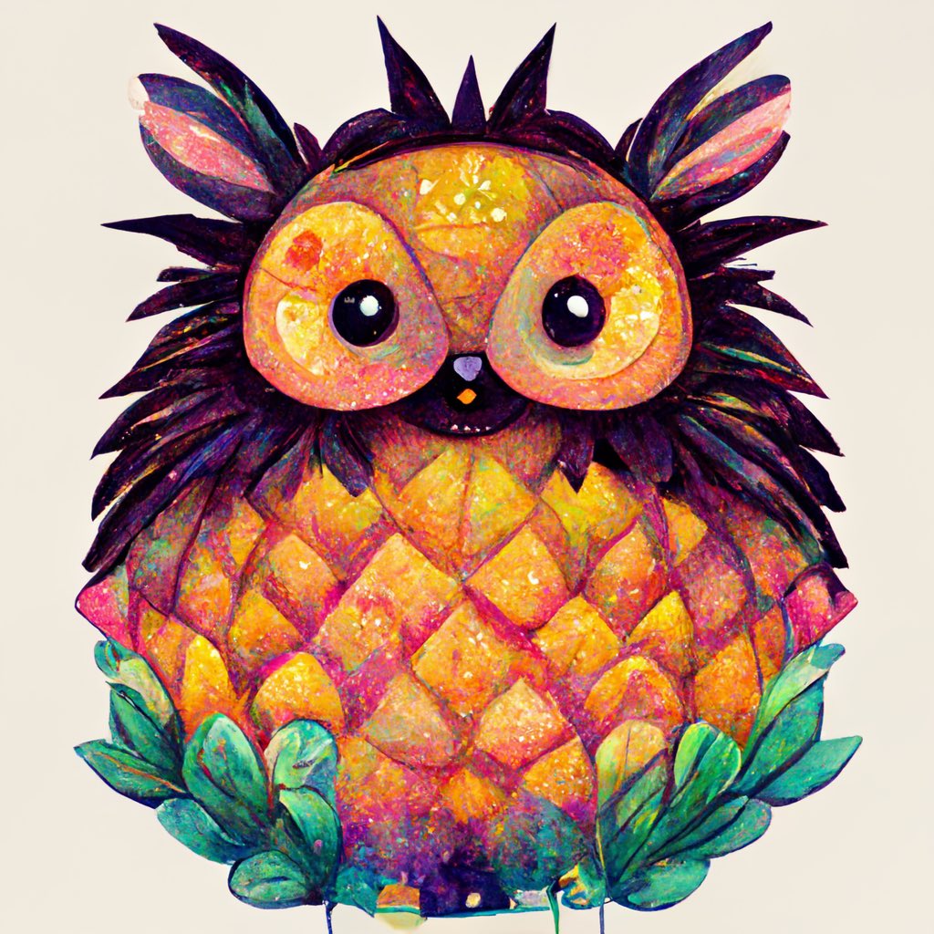 「I prompted a pineapple owl and now I gue」|whiski: creating artのイラスト