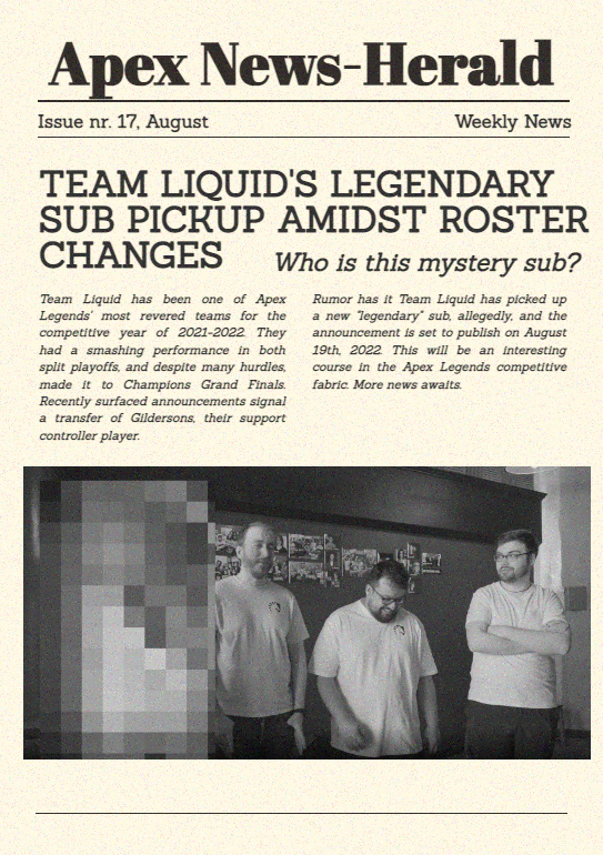 Team Liquid new player teaser : r/CompetitiveApex