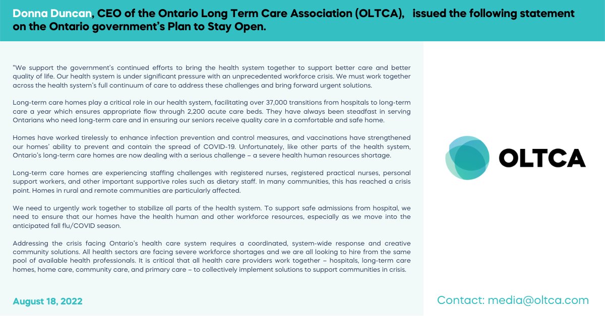 Ontario Ltc Assoc On Twitter Donna Duncan Ceo Of The Ontario Long