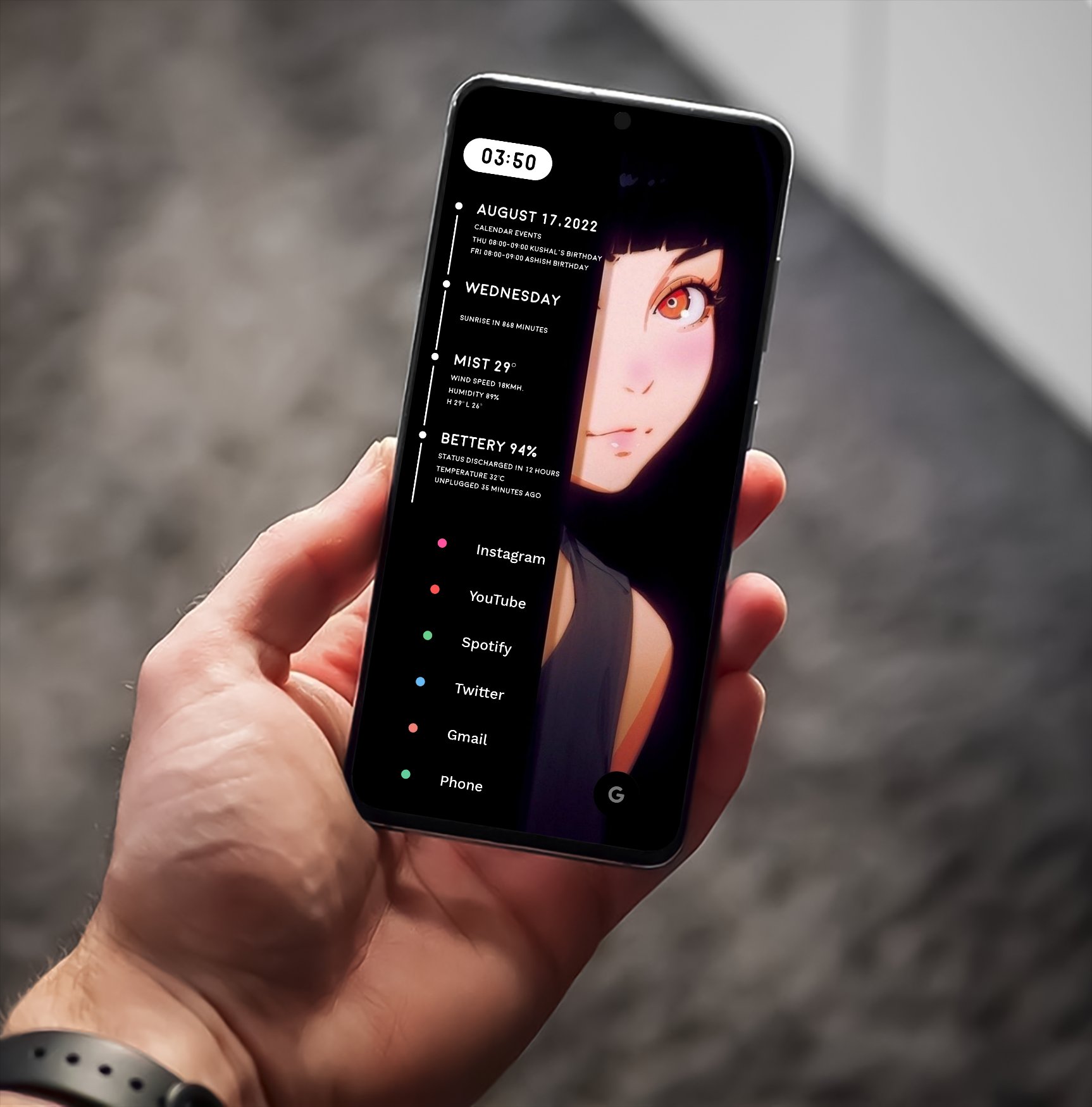 The Nova Setup on Twitter: "Today's Homescreen Setup 😍 1️⃣ Launcher -: Niagara Launcher 2️⃣ Kwgt ...
