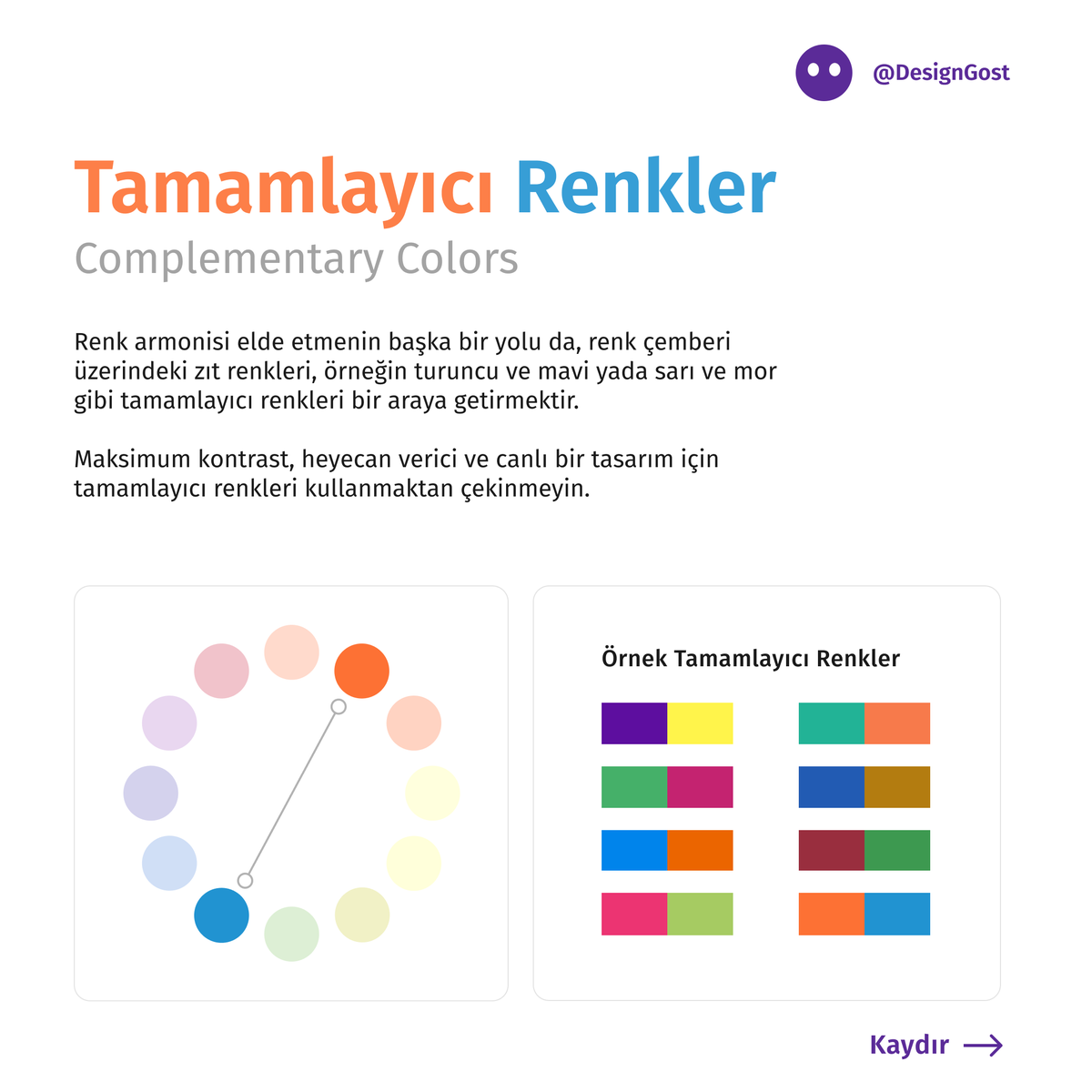 çift tamamlayıcı Renkler