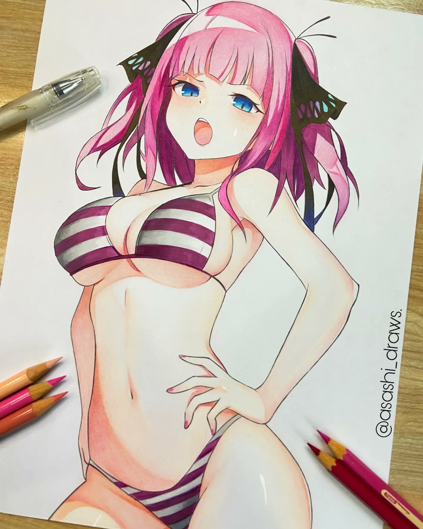 Asashi draws on Twitter: "Nino nakano 💕 @asashi_draws https://t.co/qbpUIj5dnF" / Twitter