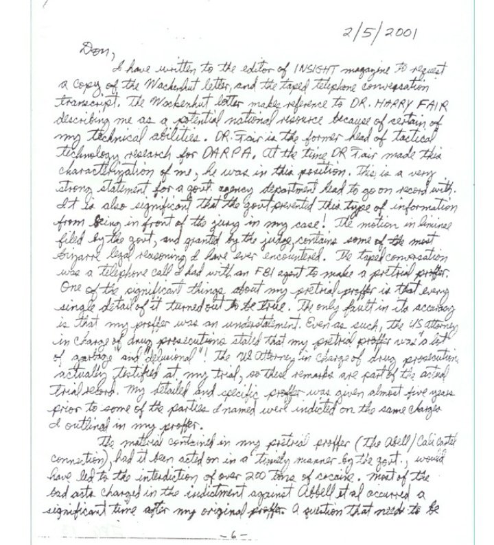 Mic...Michael Riconosciuto...sent the FBI a letter from prison in ...