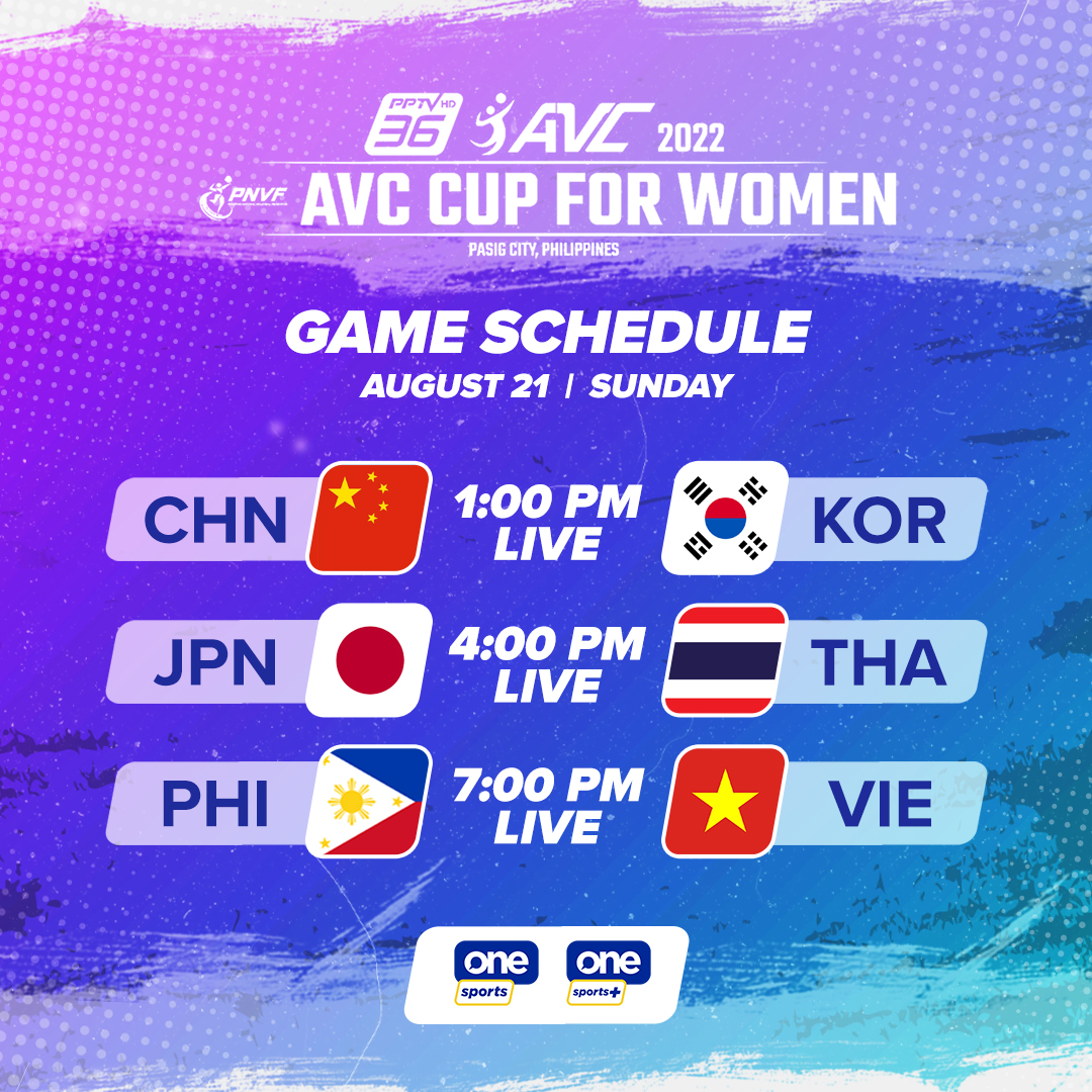 One Sports on Twitter: "It's DAY 1⃣ of the AVC Cup 2022! Catch the triple-header games today ...