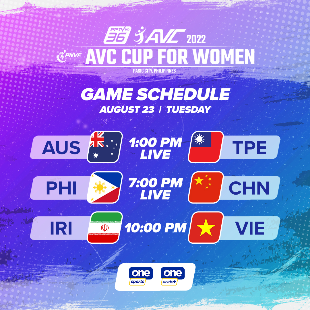 One Sports on Twitter: "Philippines 🇵🇭 vs. China 🇨🇳 highlight the AVC Cup 2022 action today ...
