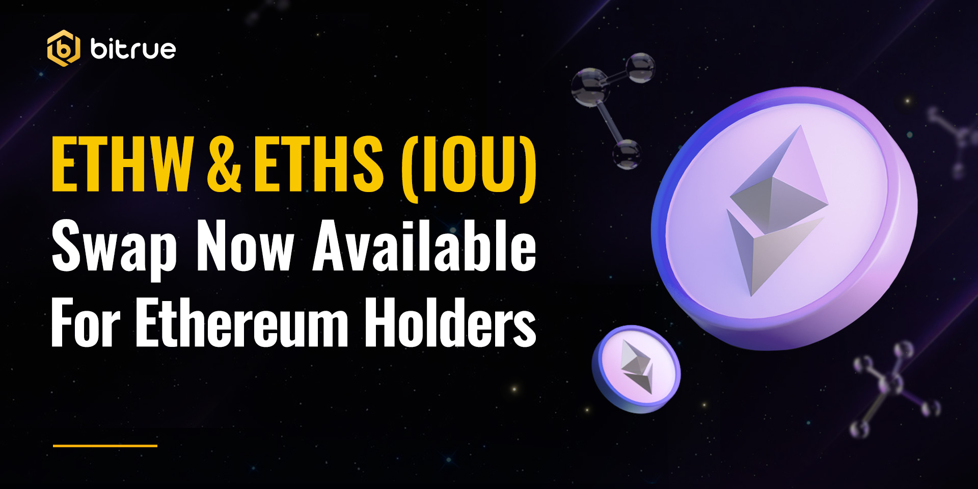 Bitrue on Twitter: "Trading for $ETHS and $ETHW goes live in one hour on $USDT pairs! Don't have ...