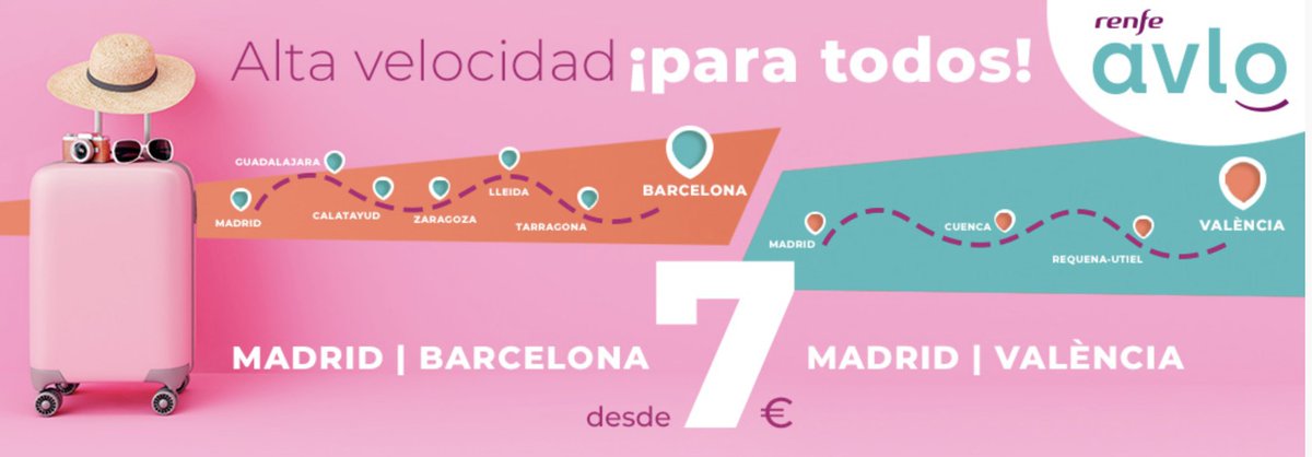 #Spain offers a high-speed train service between Barcelona and Madrid ...