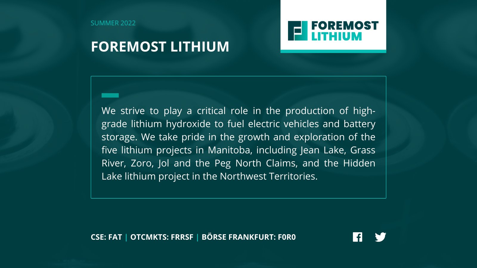 Foremost Lithium Resource & Technology on Twitter: "We strive to play a critical role in the ...