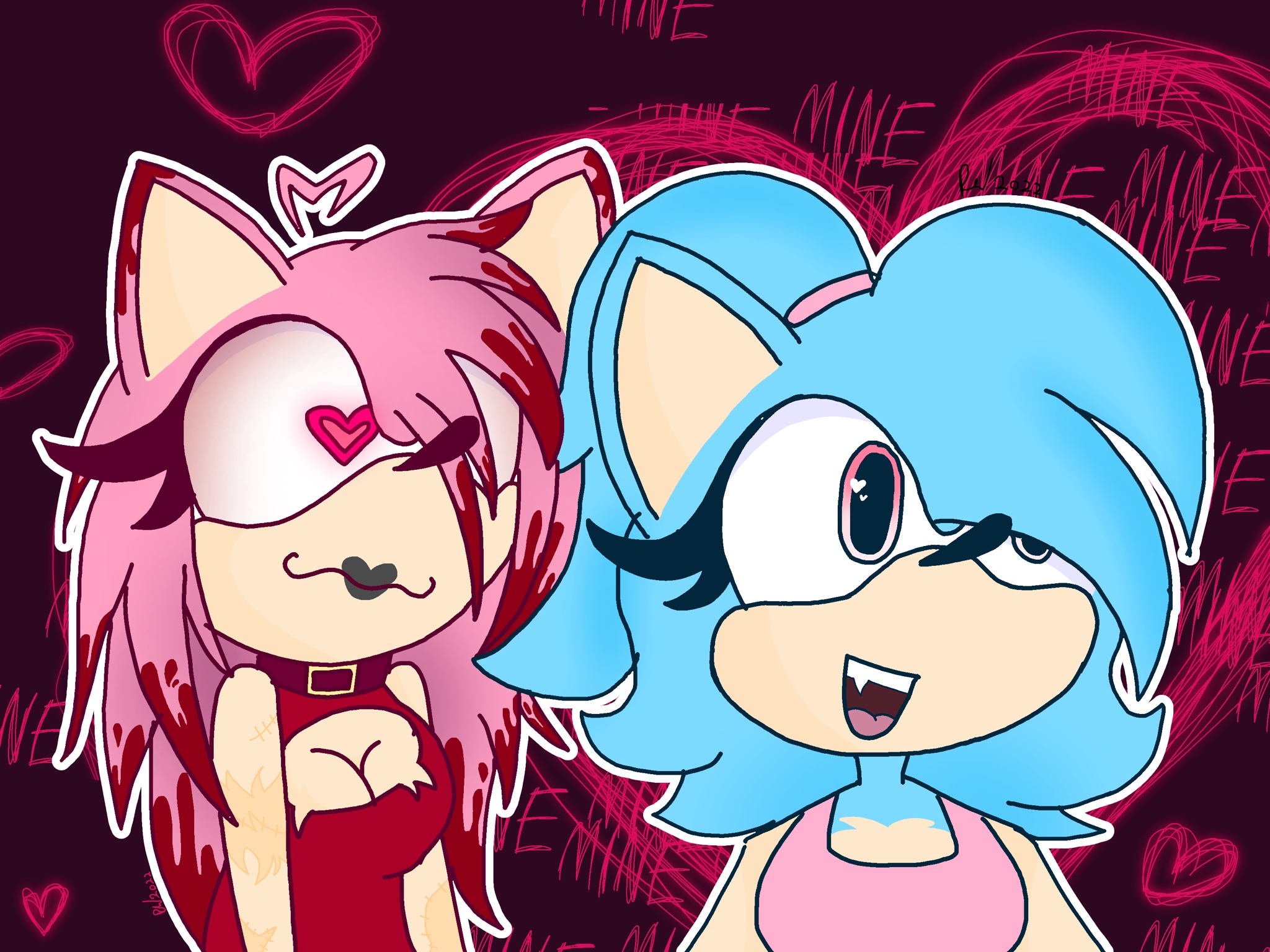 プロジェクト: H.A.L (Hal The Hybrid) on Twitter: "Ƨ.Ɲ.Ƭ’Ƨ ƊƦЄƛM ƓƖƦԼ 💗🔪💙 I HAD to make more SNT Fanart ...