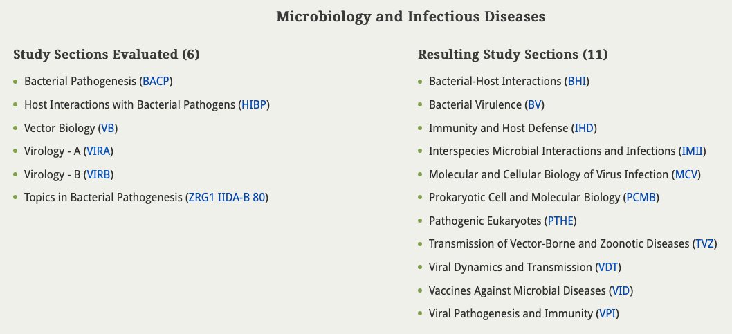 Julie Pfeiffer on Twitter: "Major re-vamp of ID study sections at CSR/NIH. After 2 years of ...