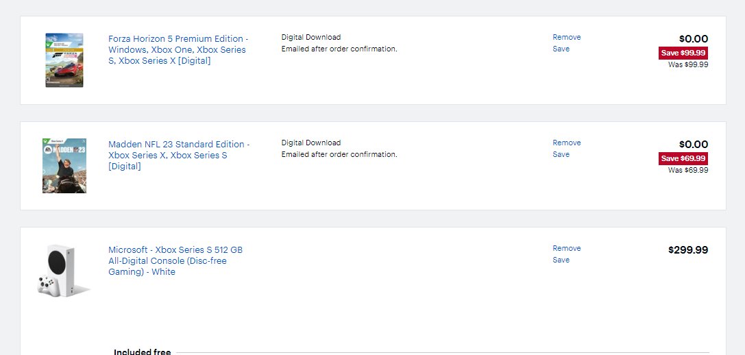 Wario64 on Twitter: "Xbox Series S w/ 2 free game offer still available at Best Buy"