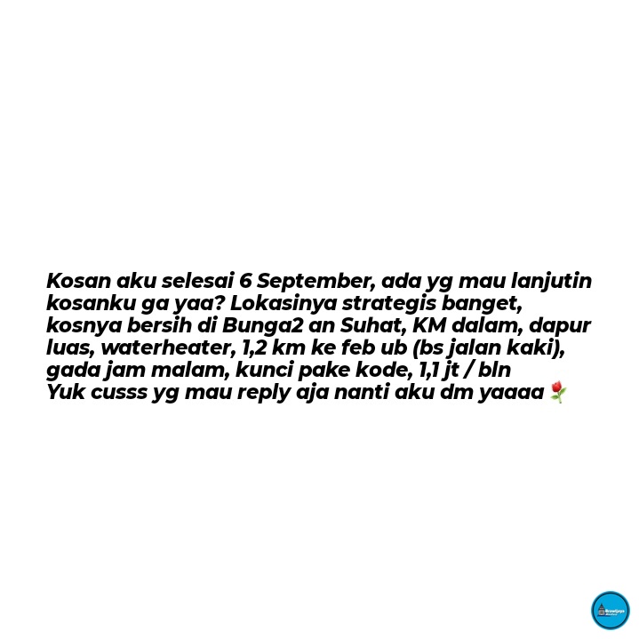 ON | DILARANG JUALAN on Twitter: "braw! boleh di reply yaa, ini kos putri btw https://t.co ...