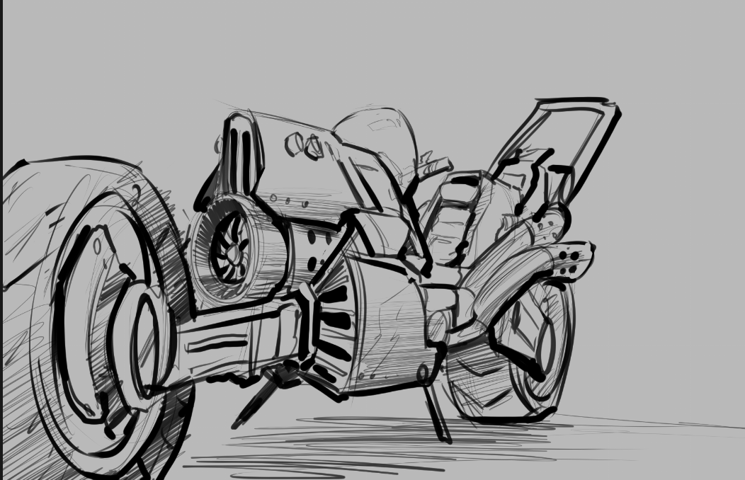 Dieselpunk Motorcycle Art