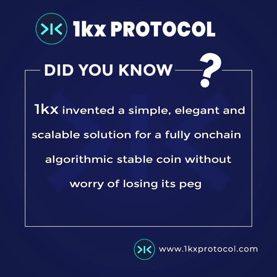 OT - People's DEX on Twitter: "Fun fact: 1KX is a Algo-stable coin as well https://t.co ...