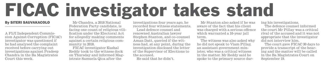 National Federation Party on Twitter: "A #Fiji Independent Commission Against Corruption (FICAC ...