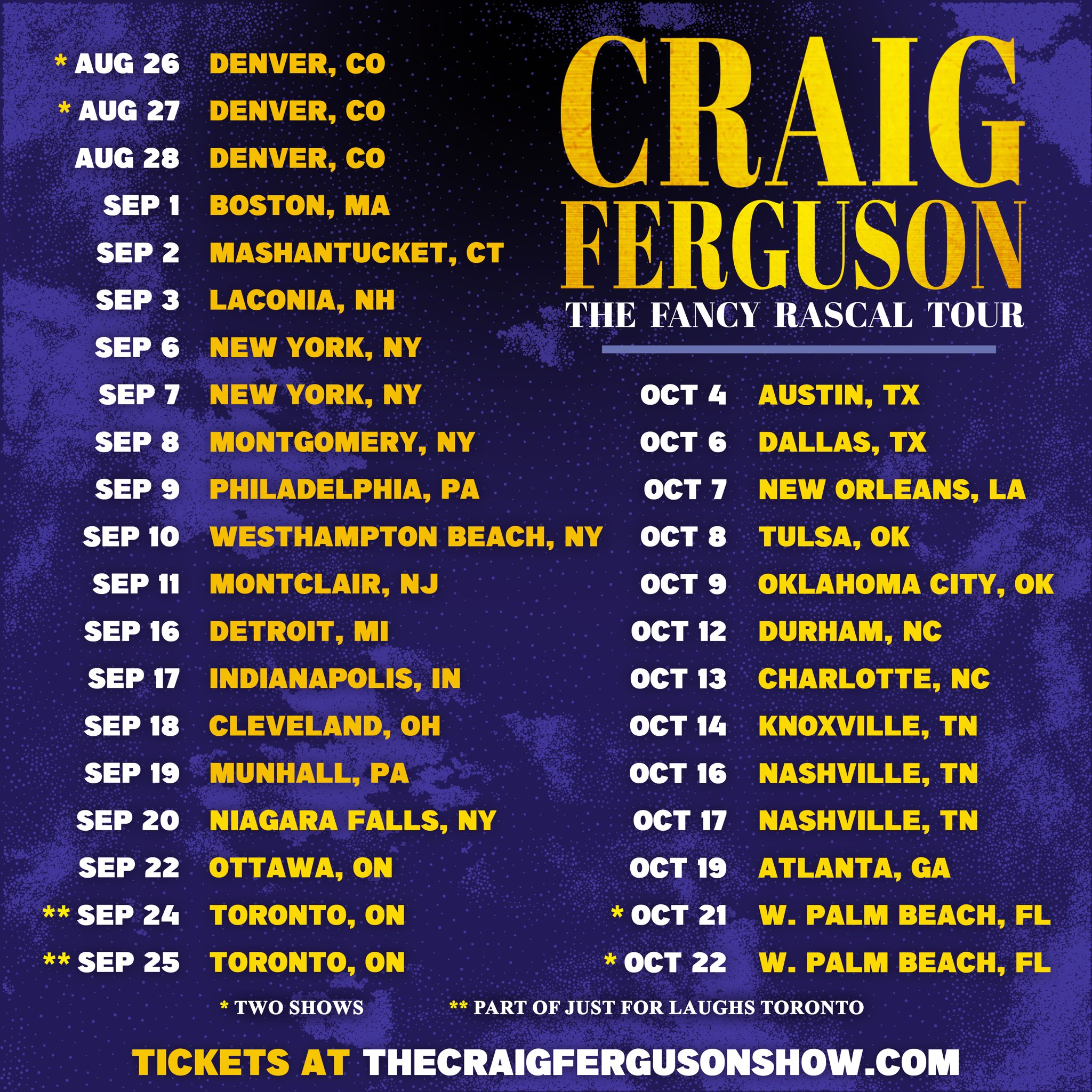 Craig Ferguson Tour Craig Ferguson Concert & Tour History (Updated For