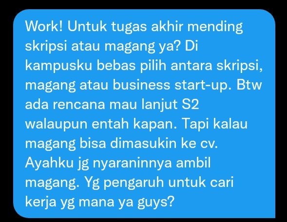 BACA RULES DI (bit.ly/worksfess) on Twitter: "Work! Minta sarannya dong temen-temen, aku bingung ...