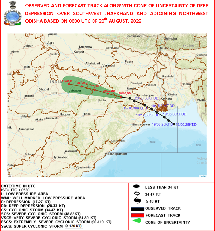 India Meteorological Department on Twitter: "Deep Depression over Southwest Jharkhand and ...