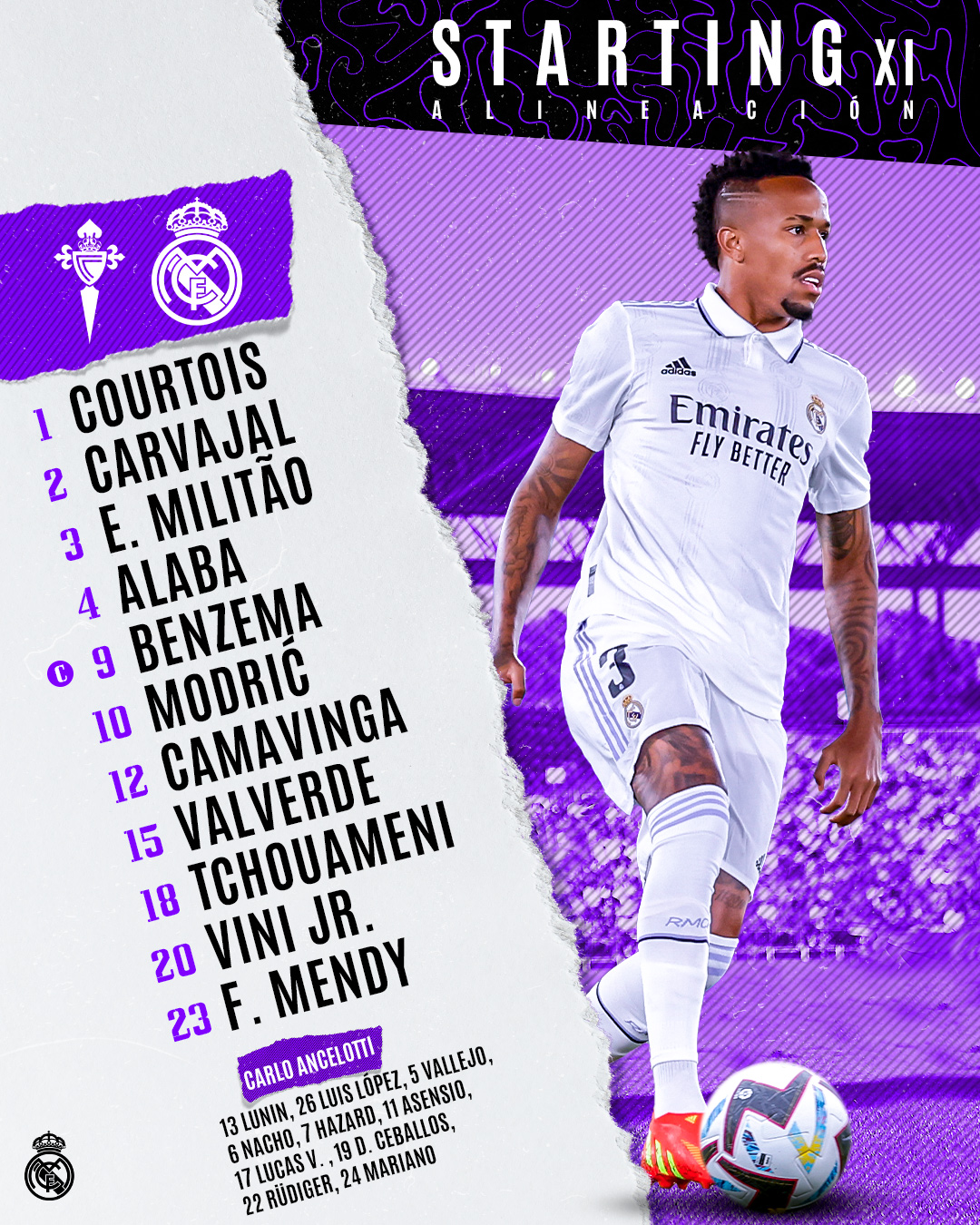 レアル・マドリード C F 🇯🇵 On Twitter 📋 セルタ戦のスターティングメンバーはこちら！ Celtarealmadrid