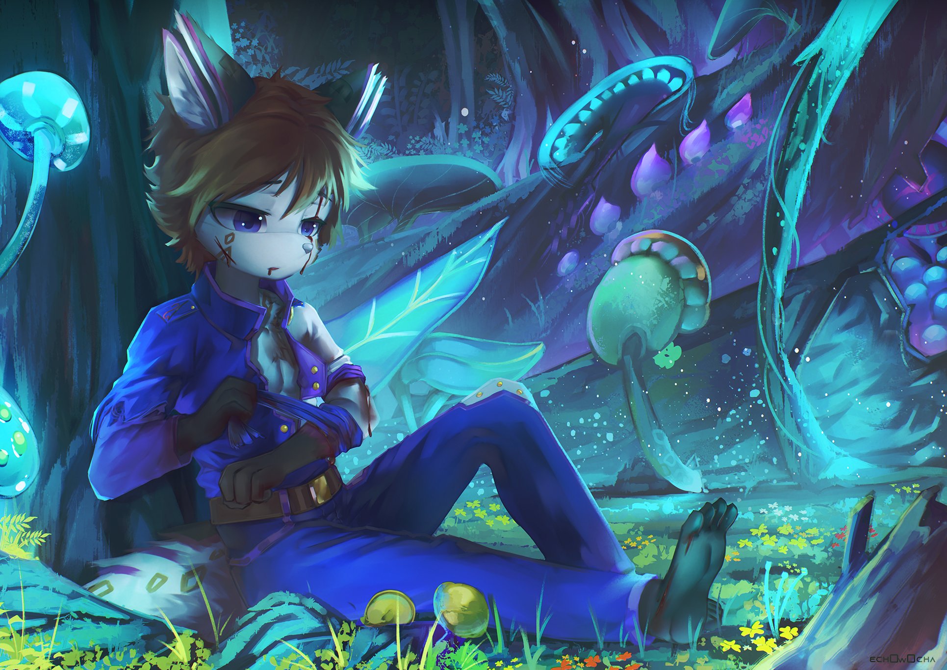 Echo on Twitter: "Glow 🌿☘🌟 Commission for HiroKetzio #furry #furryart #ケモノ https://t.co ...