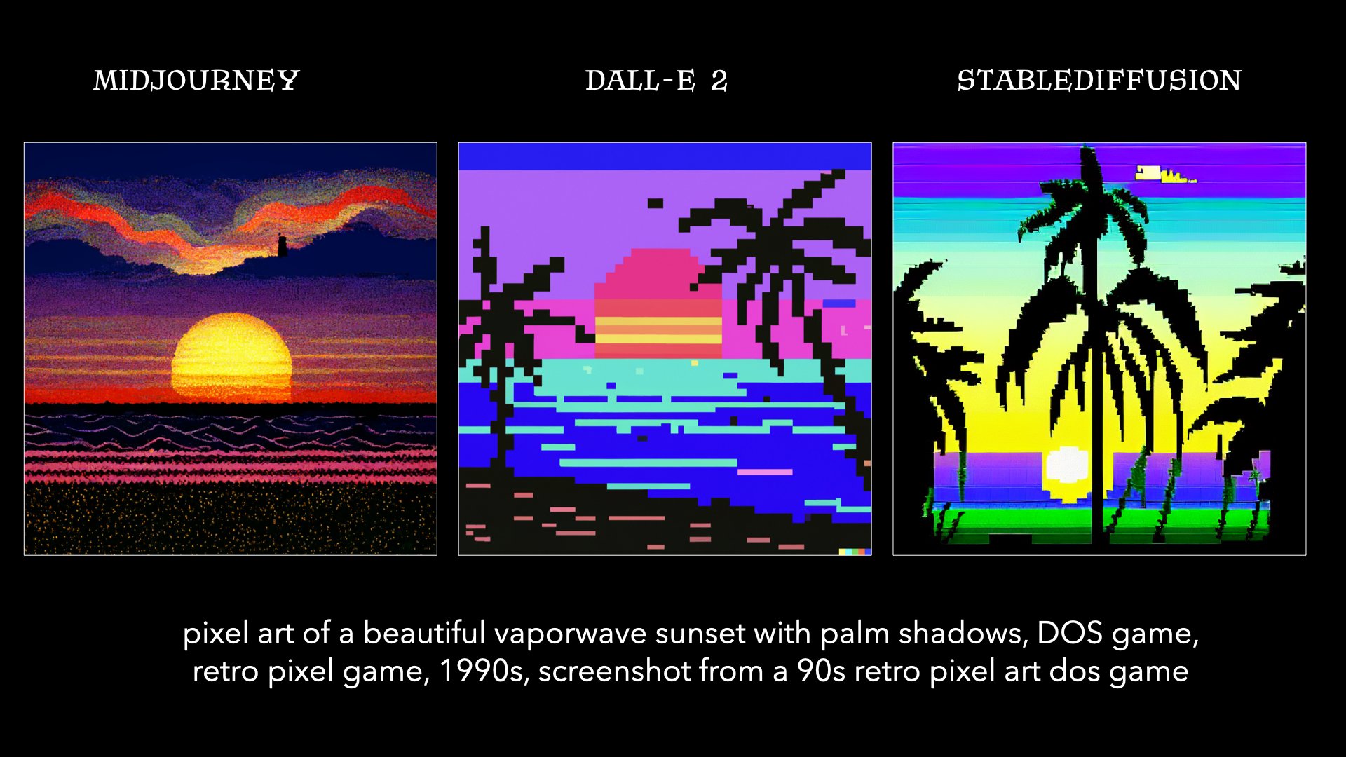 fabians.eth on Twitter: ""pixel art of a beautiful vaporwave sunset with palm shadows, DOS game ...