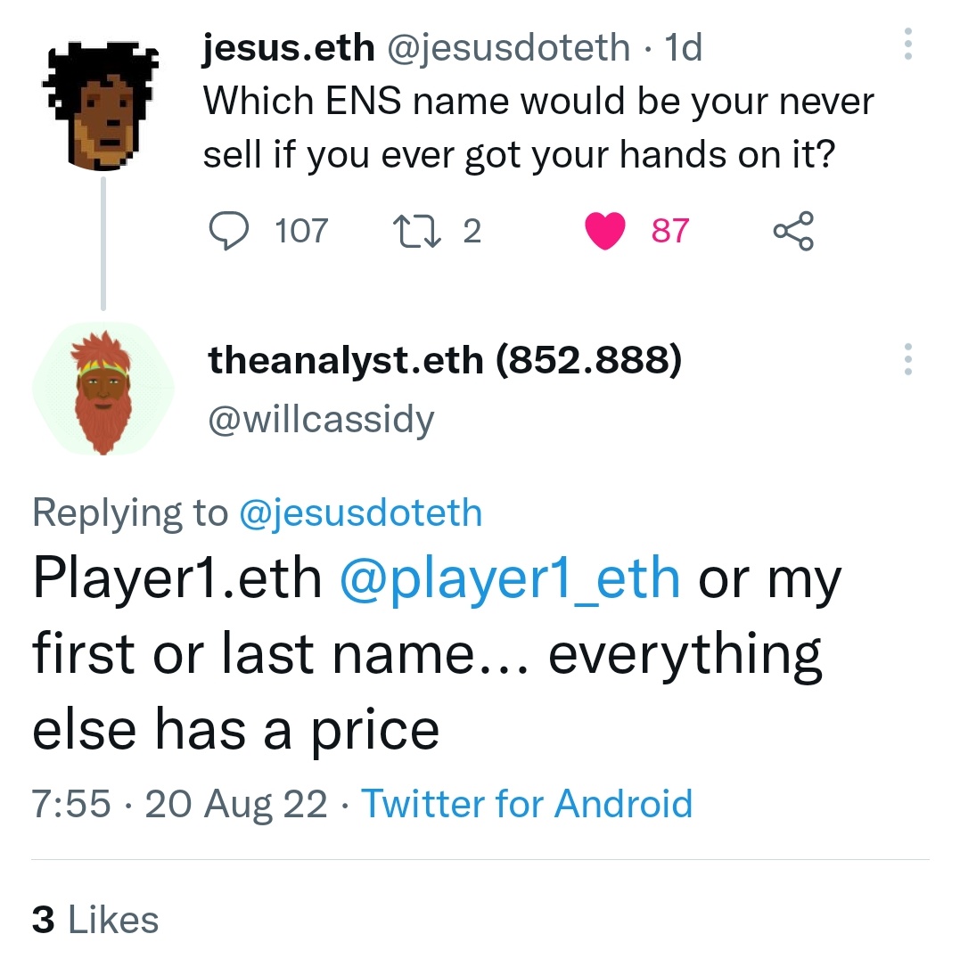 player1.eth on Twitter: ""Everything else has a price" https://t.co/tZT4PqEKey" / Twitter