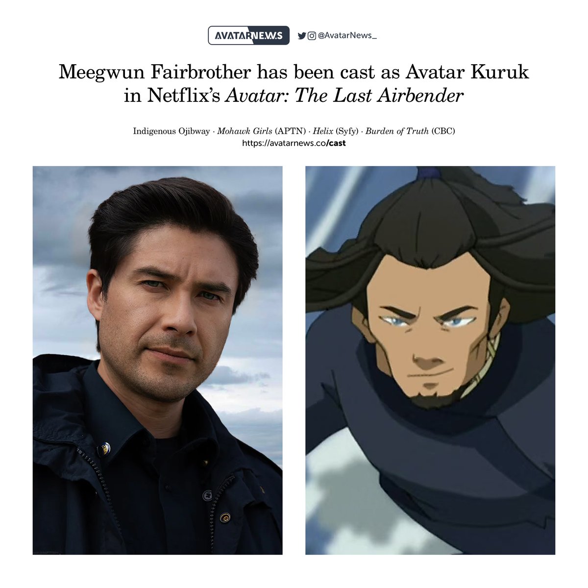 Avatar News on Twitter: "Meegwun Fairbrother has been cast as Avatar Kuruk in the live-action ...