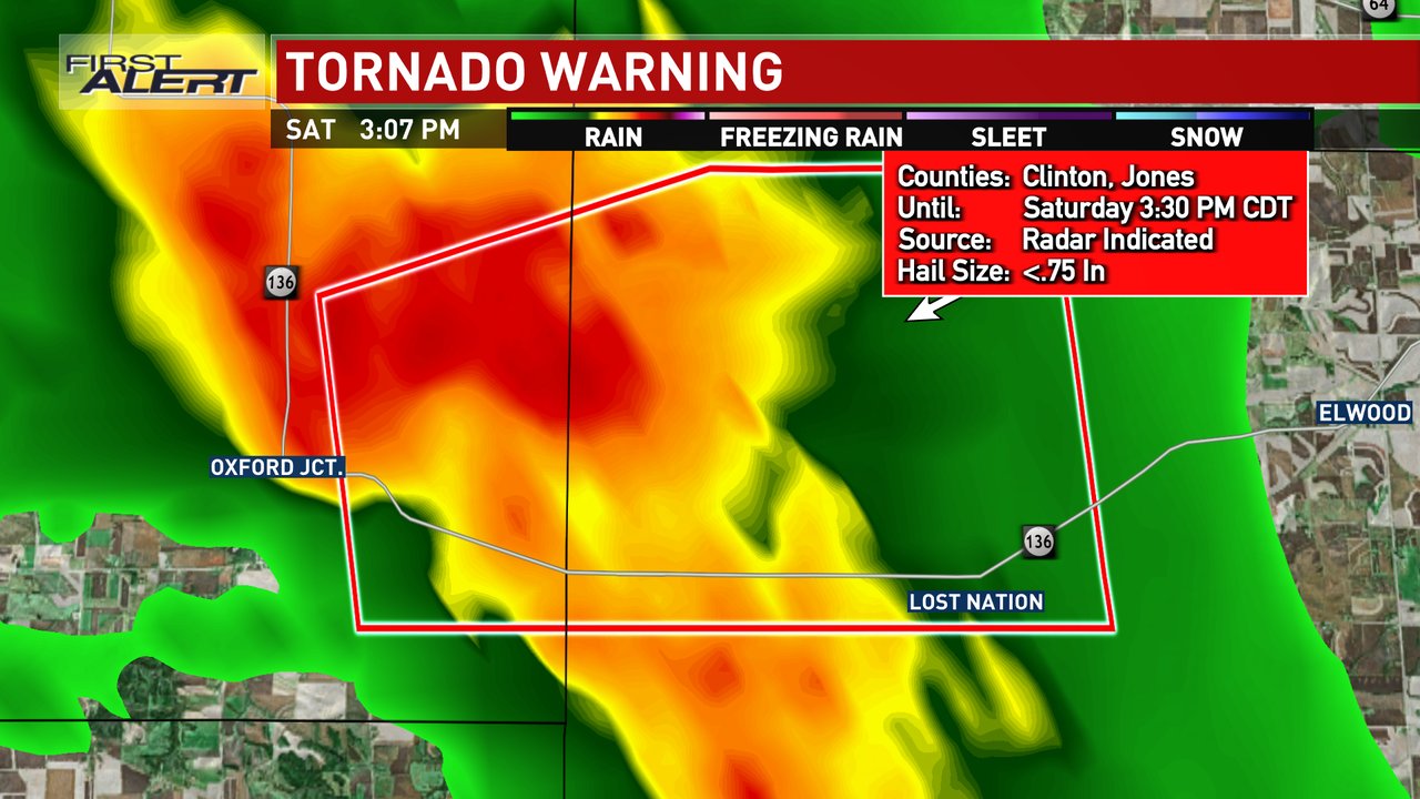 KCRG-TV9 First Alert Weather on Twitter: "Tornado Warning until Aug 20 3:30PM for Clinton, Jones ...