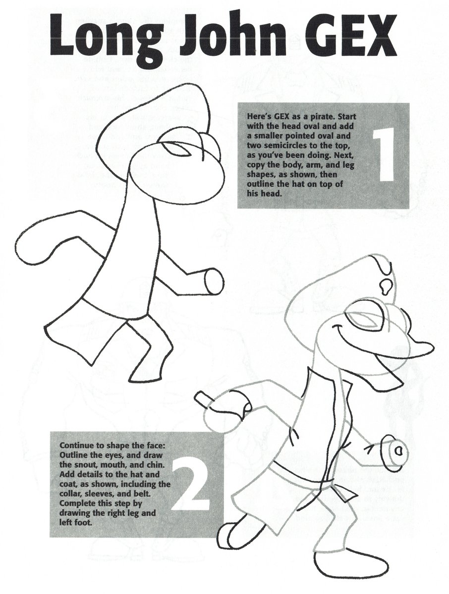 Video Game Art Archive on Twitter: "Long John Gex 'How To Draw Gex & The Gang' Troll Books"