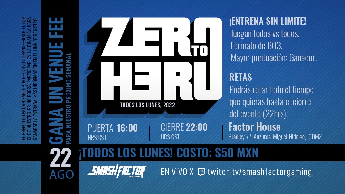 Smash Factor on Twitter: "¡Zero to Hero está de vuelta este lunes! ¿Quieres practicar y mejorar ...