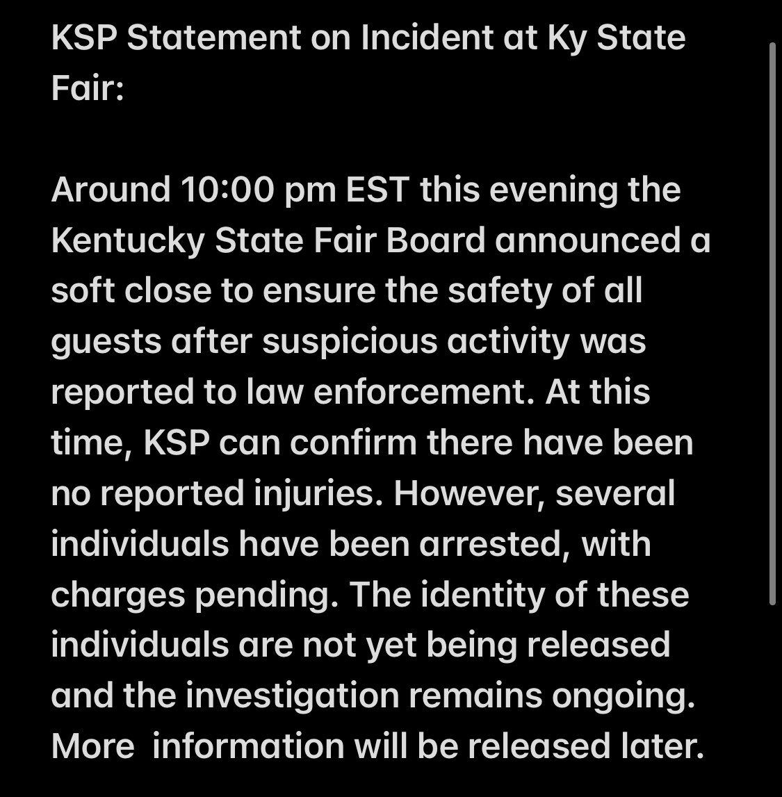 Ky State Police On Twitter Ksp Statement On Incident At Ky State
