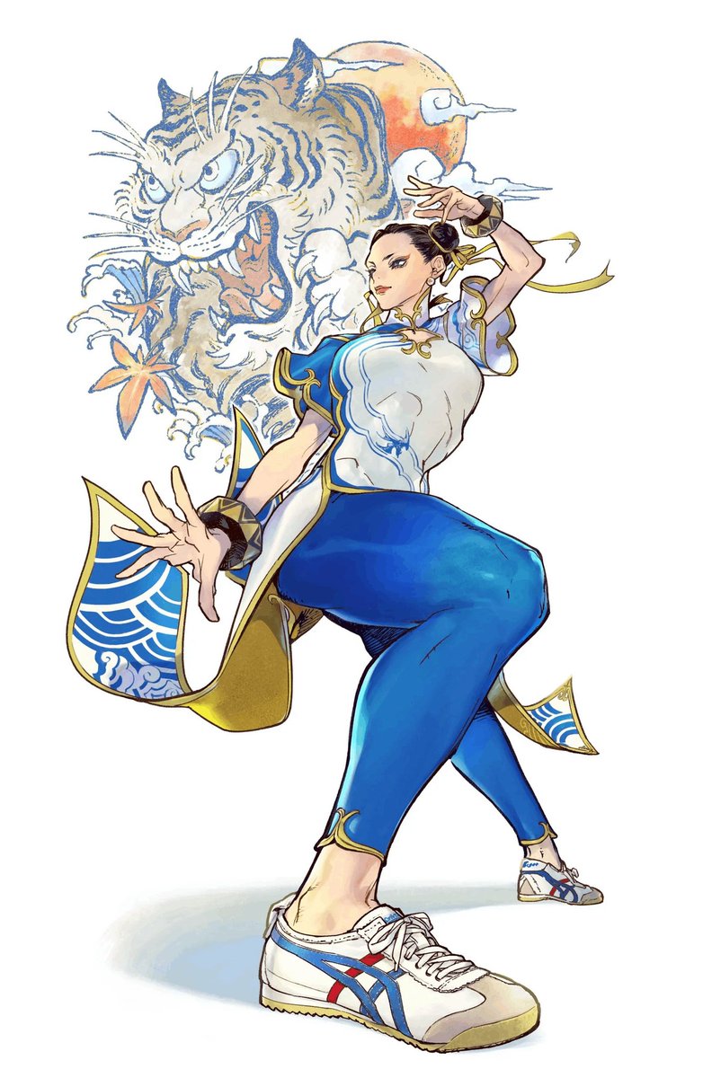 🐯 Chun-Li Street Fighter 6 × Onitsuka Tiger collaboration art by Tamio ...