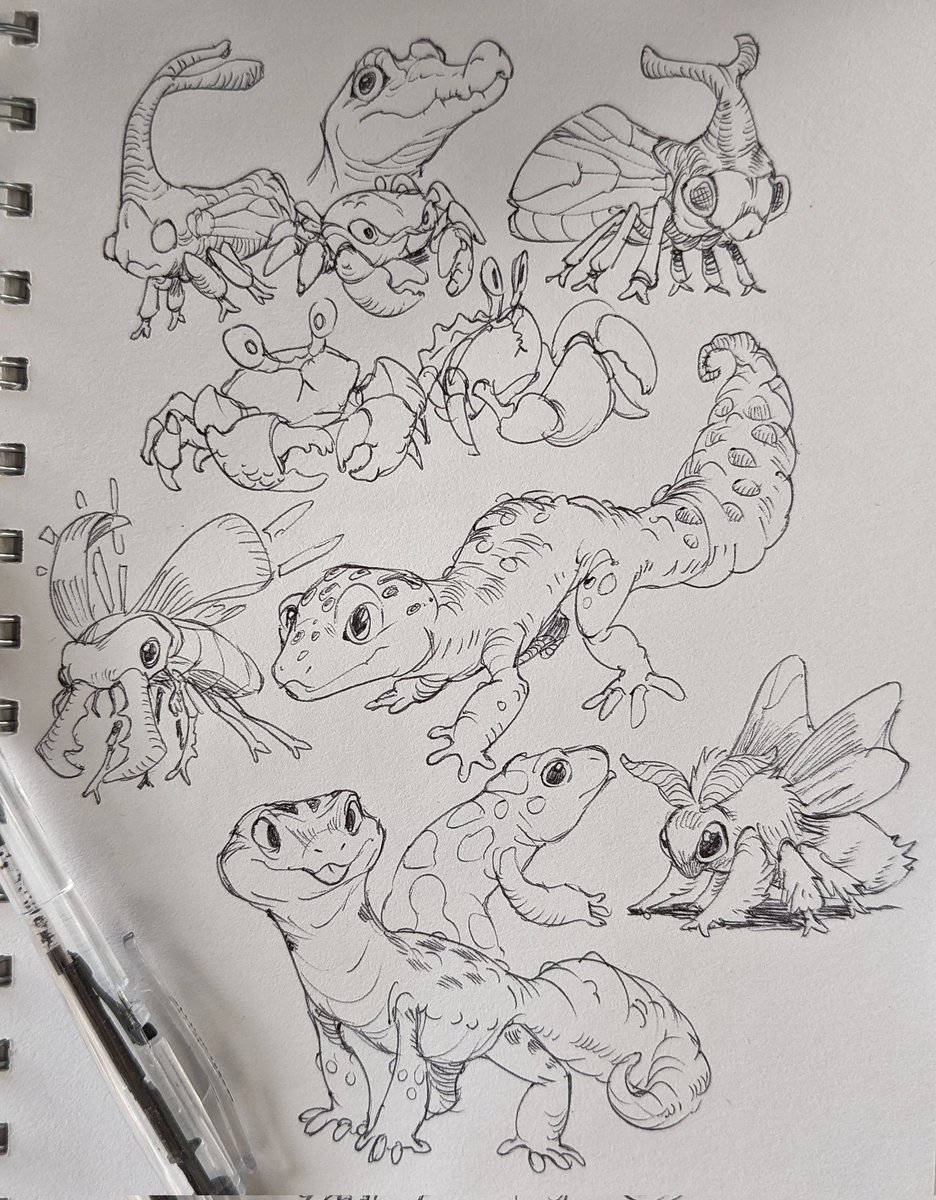 「another page of sketches, mostly done on yesterday's stream!」Justin ...