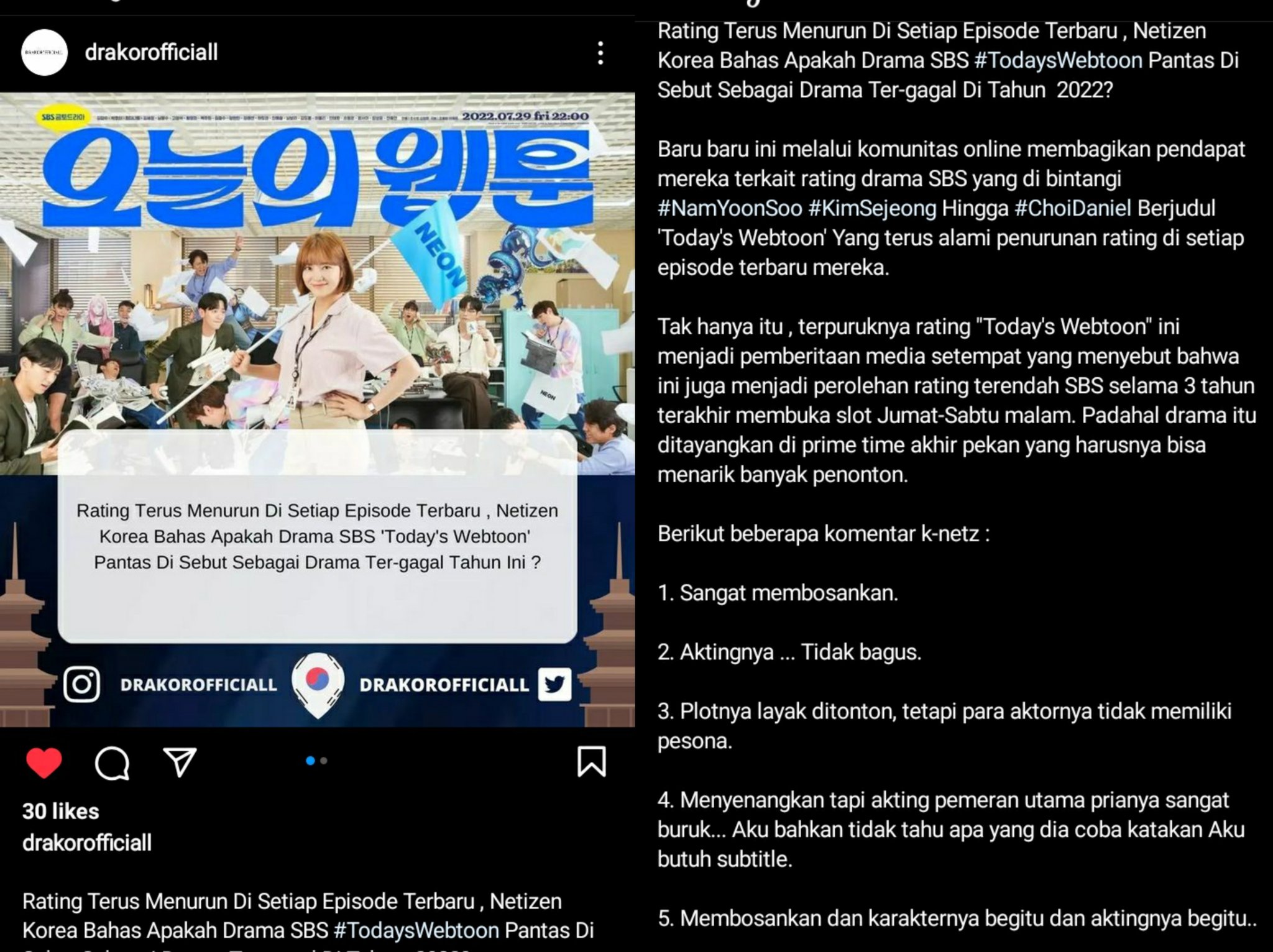 K-Drama Menfess on Twitter: "•kdm• Buat kalian yang nonton 'today's webtoon' emang sebosenin itu ...