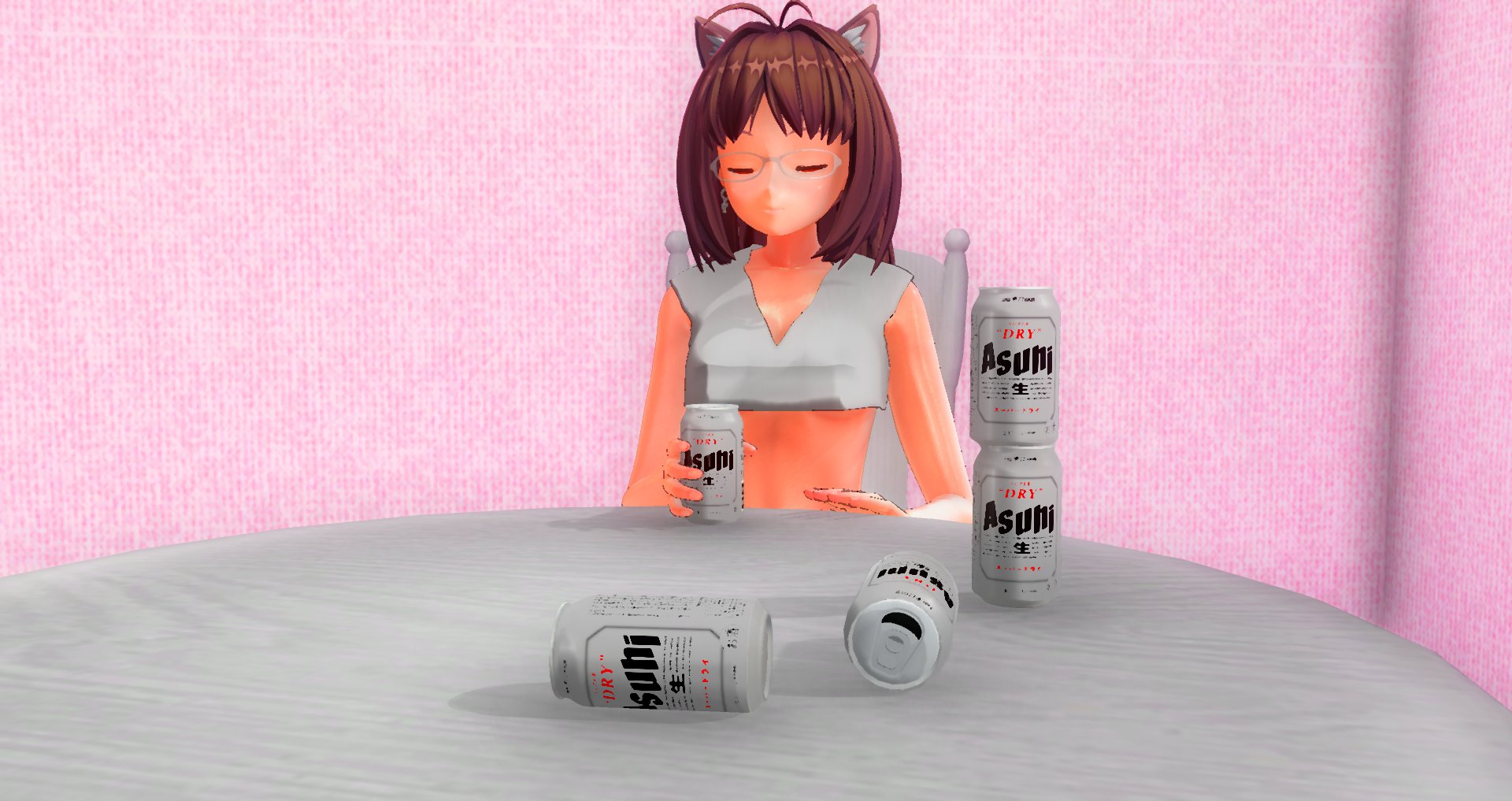 yasu-com3d2 on Twitter: "夏休みが終わっちゃう… のでうちの子に飲んだくれていただきました （缶は暇紙氏の35缶、パンツはたかお氏のものをお借りしました ...