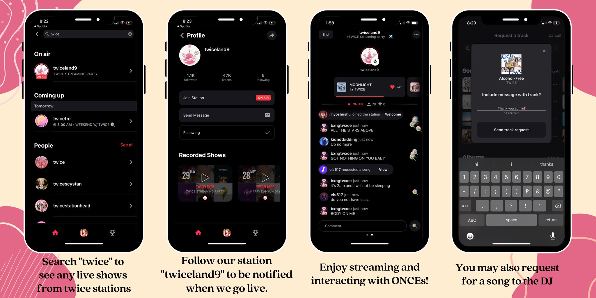 트둥꽃이피었슴니다 🌻💬💚 on Twitter: "STEP 4: Search "twice" to find any live stations. STEP 5: Follow the ...