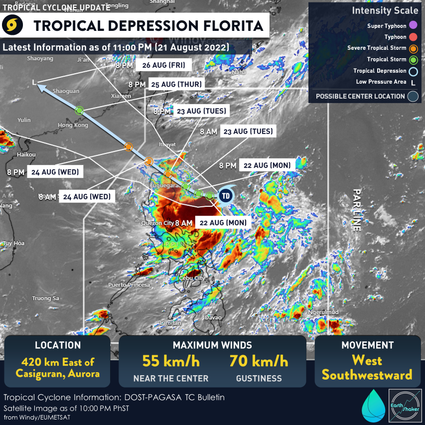 Earth Shaker PH on Twitter: "⚠️UPDATE SA BAGYONG FLORITA⚠️ Posibleng lumakas pa ang Tropical ...