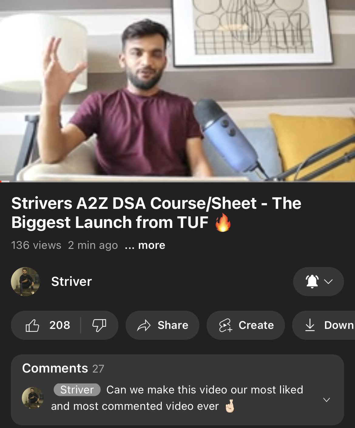 Striver on Twitter: "Launched, and look at the response. Likes > Views 😛 https://t.co/9znRKtzIfO ...