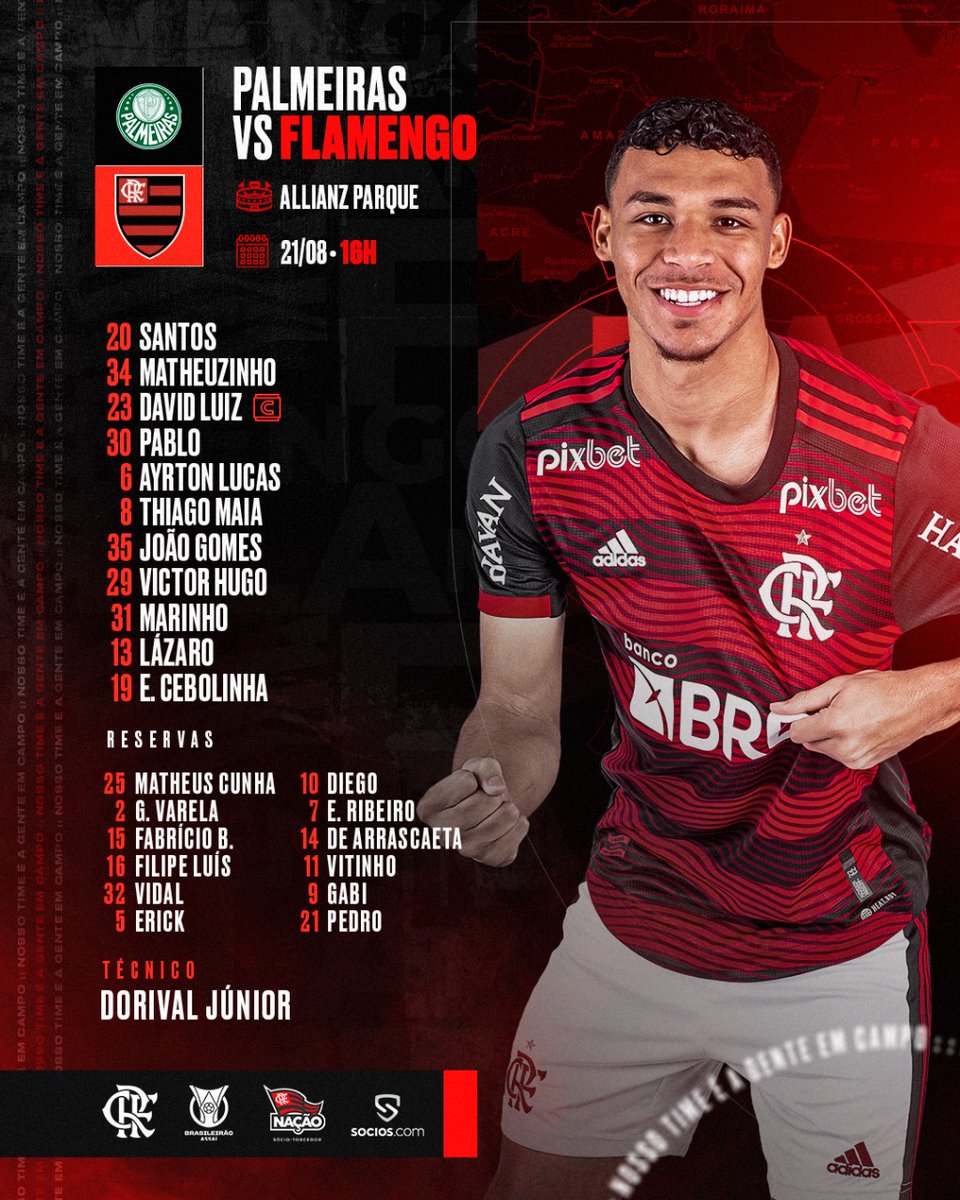 Flamengo on Twitter: "NOSSO TIME É A GENTE EM CAMPO! O Flamengo está escalado para enfrentar o ...