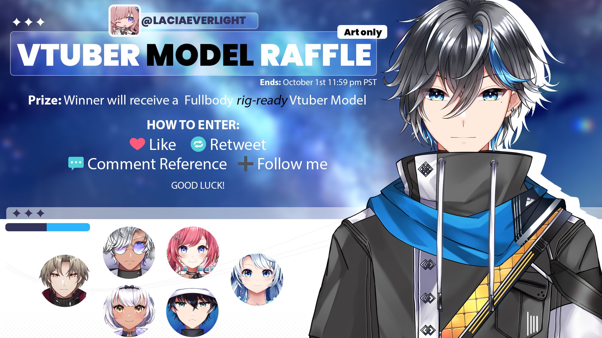 Lacia on Twitter: " VTUBER MODEL RAFFLE (Art only) Ends: October 1st Thank you so much for the ...