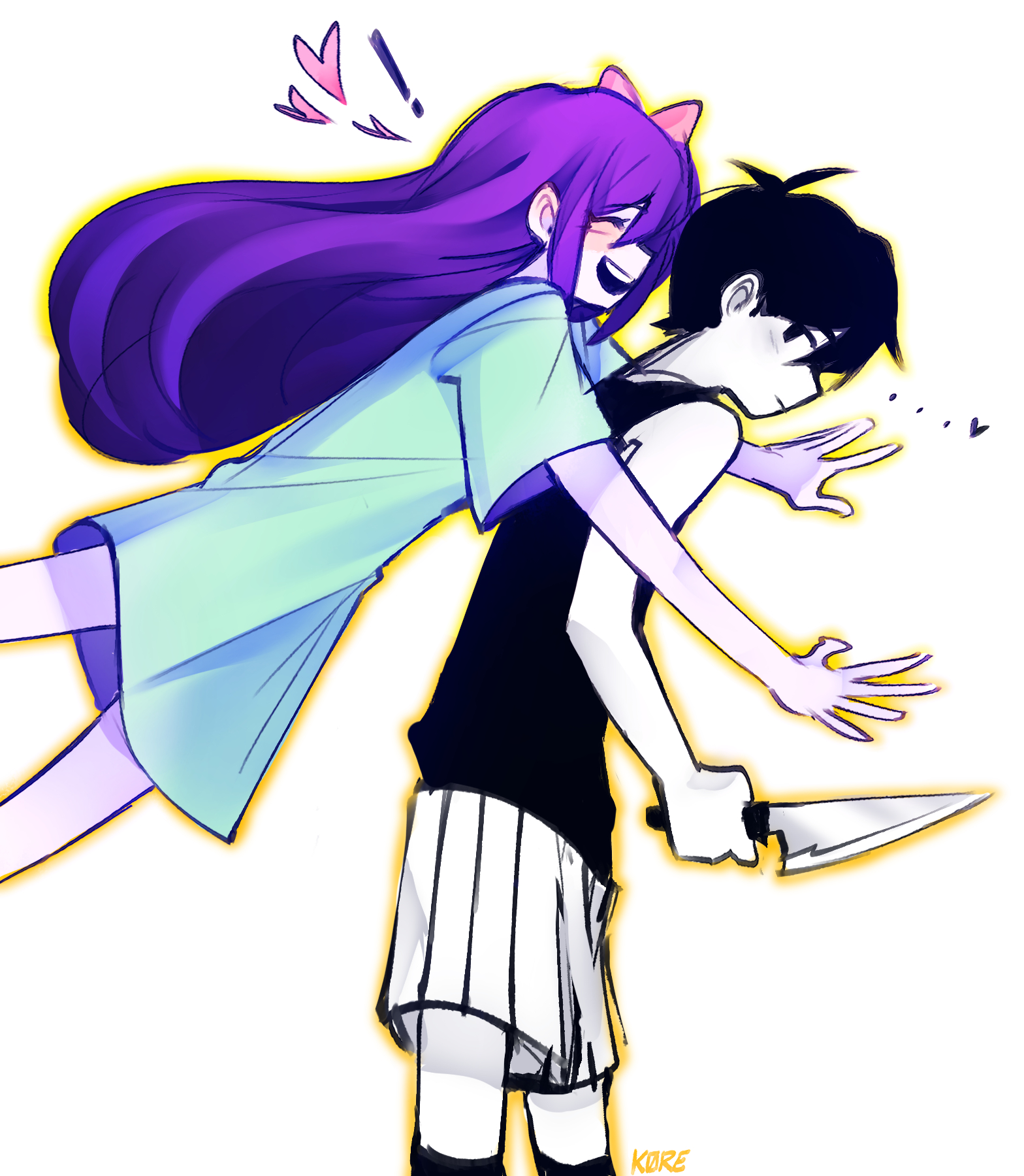 🎄k0re🎄 On Twitter Aubrey And Omori Became Happy Omori Omorifanart Omorisunburn