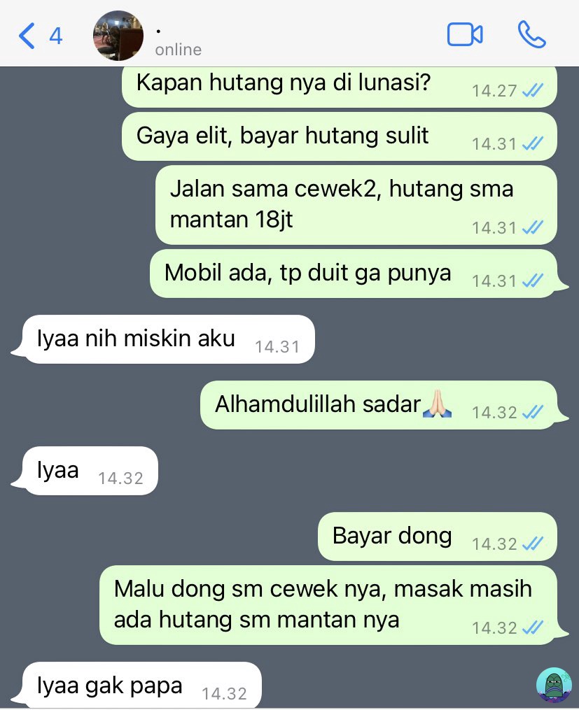 Tanyarl ㅡ Dilarang 🔞 on Twitter: "💚 info cara nagih hutang dong guys ...