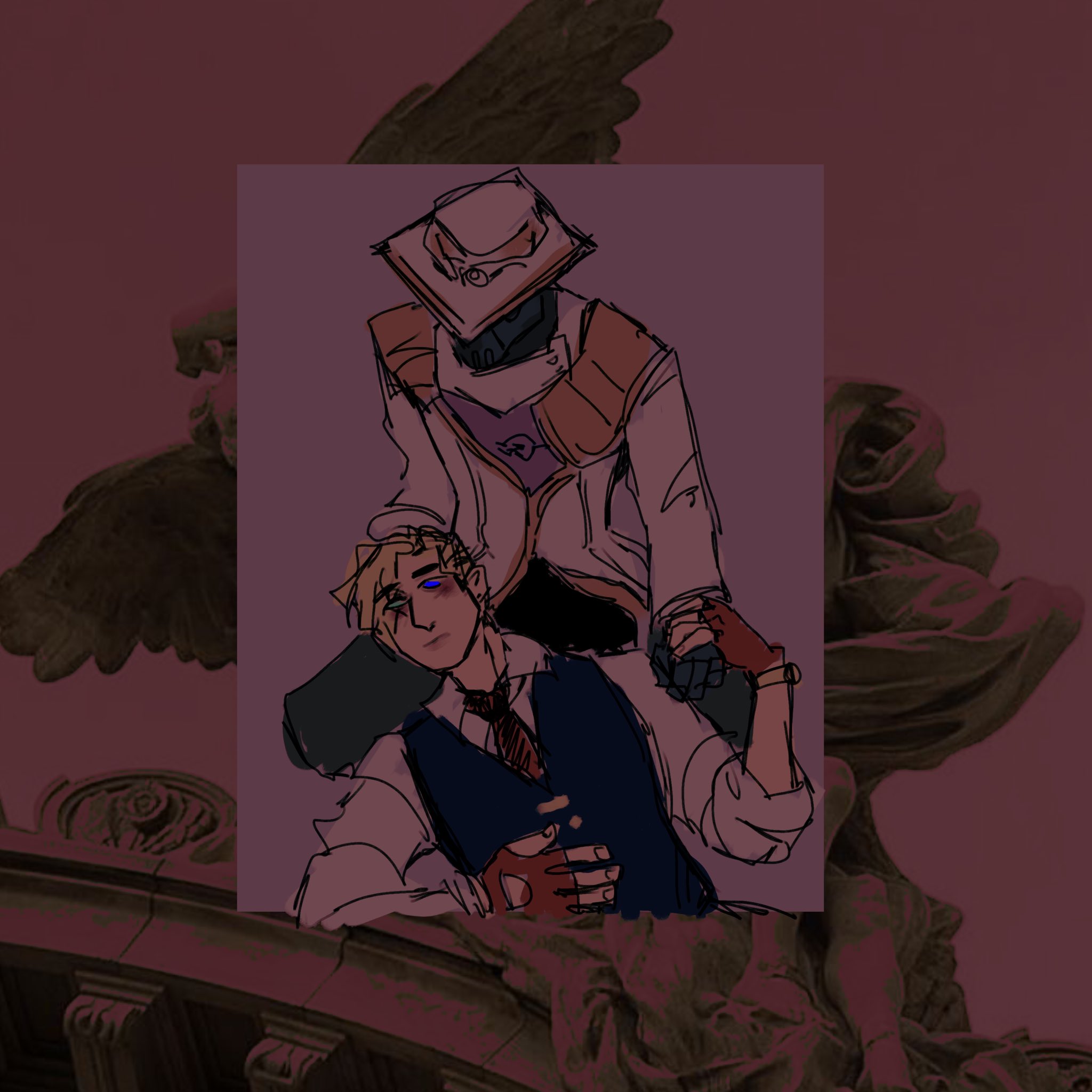 Blu on Twitter: "Poll instructions unclear ended up drawing Cypher x Sova/Chamber fusion WIP ...